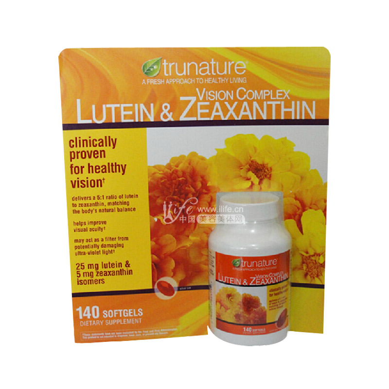 美国TruNature(TruNature)叶黄素护眼胶囊【美国原装进口版】140粒（新包装）价格_评价_功效_说明书-美容美体网